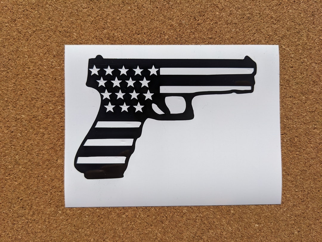 American Flag Gun Decal Stars and Stripes Car Truck Jeep Window Bumper ...