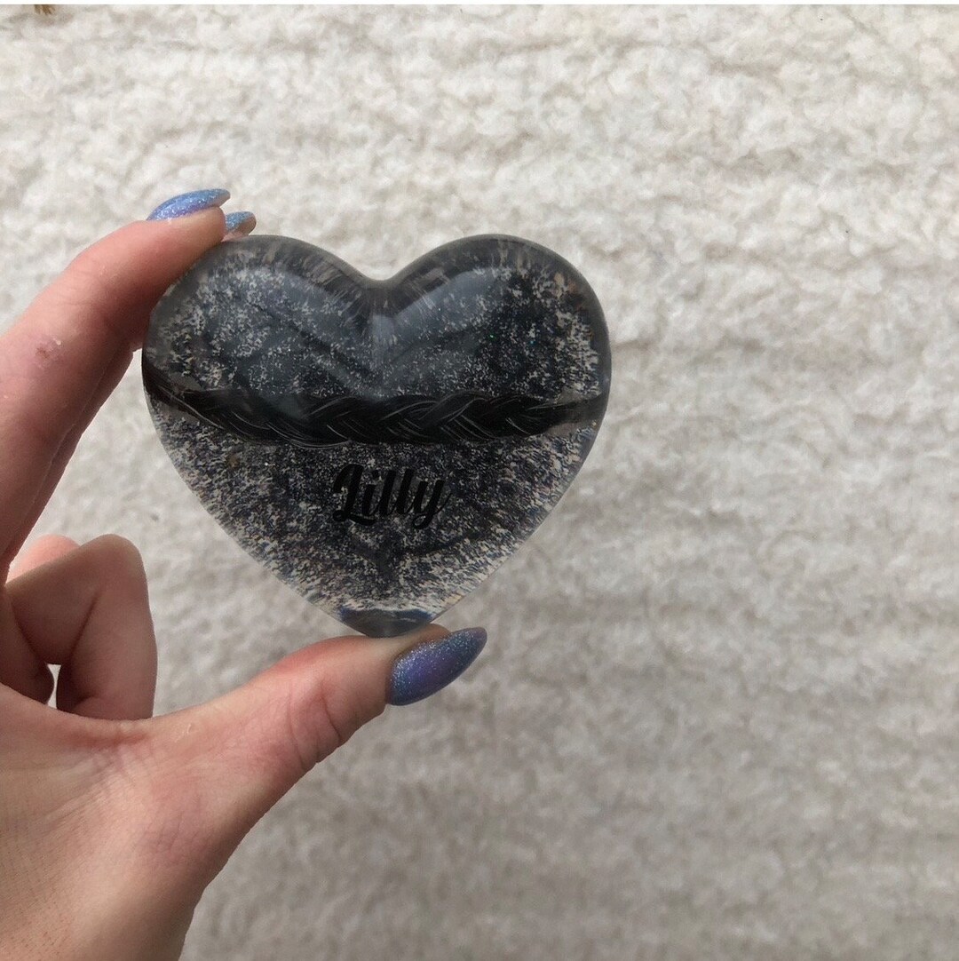 Resin Love Heart (medium Sized) Custom Made Using Horse Hair, Pressed ...