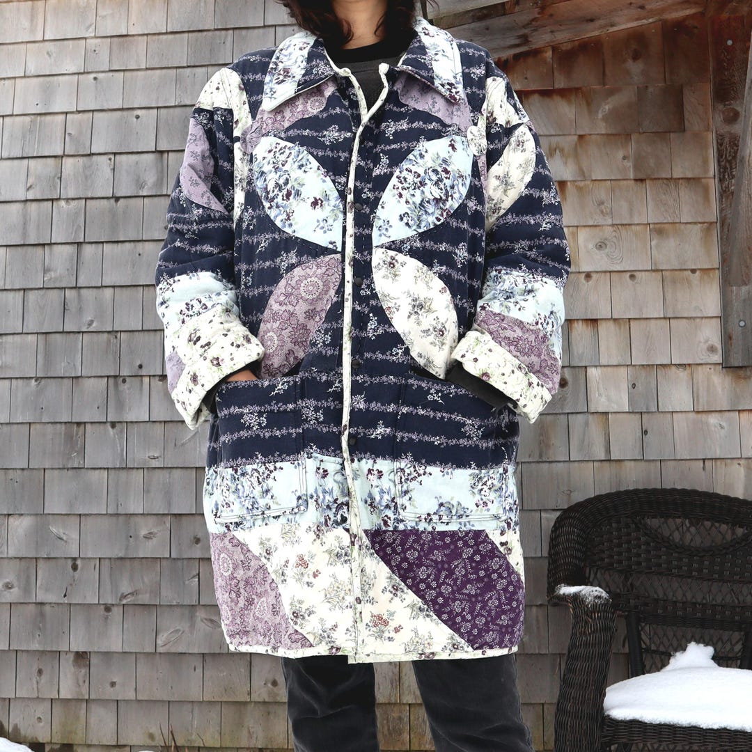 Upcycled Chore Coat Made With Vintage Handmade Patchwork Quilt Barn Jacket - Etsy