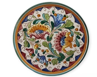 Vintage Italian Sgraffito Pottery Vase Hand Painted Floral Pattern Folk ...