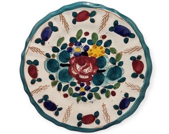 Vintage Italian Sgraffito Pottery Vase Hand Painted Floral Pattern Folk ...