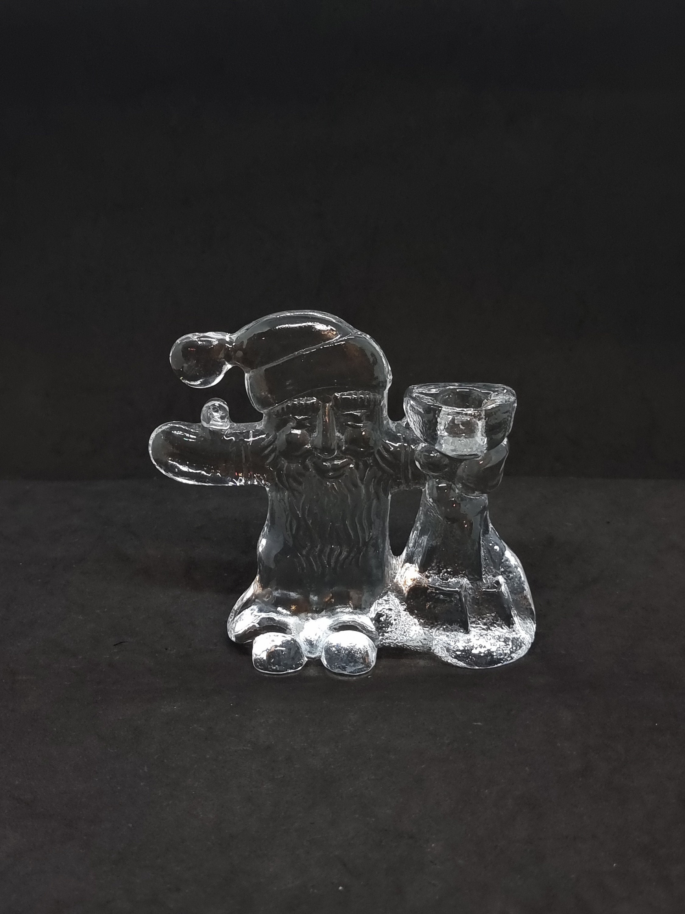 KOSTA BODA Sweden Bertil Vallien Santa Claus Glass Candle Holder - Etsy