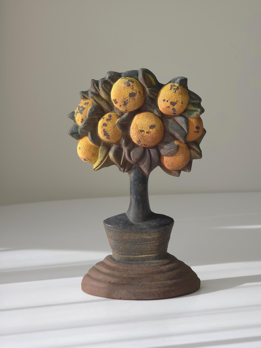 Antique Cast Iron "orange Tree" Door Stop - Etsy