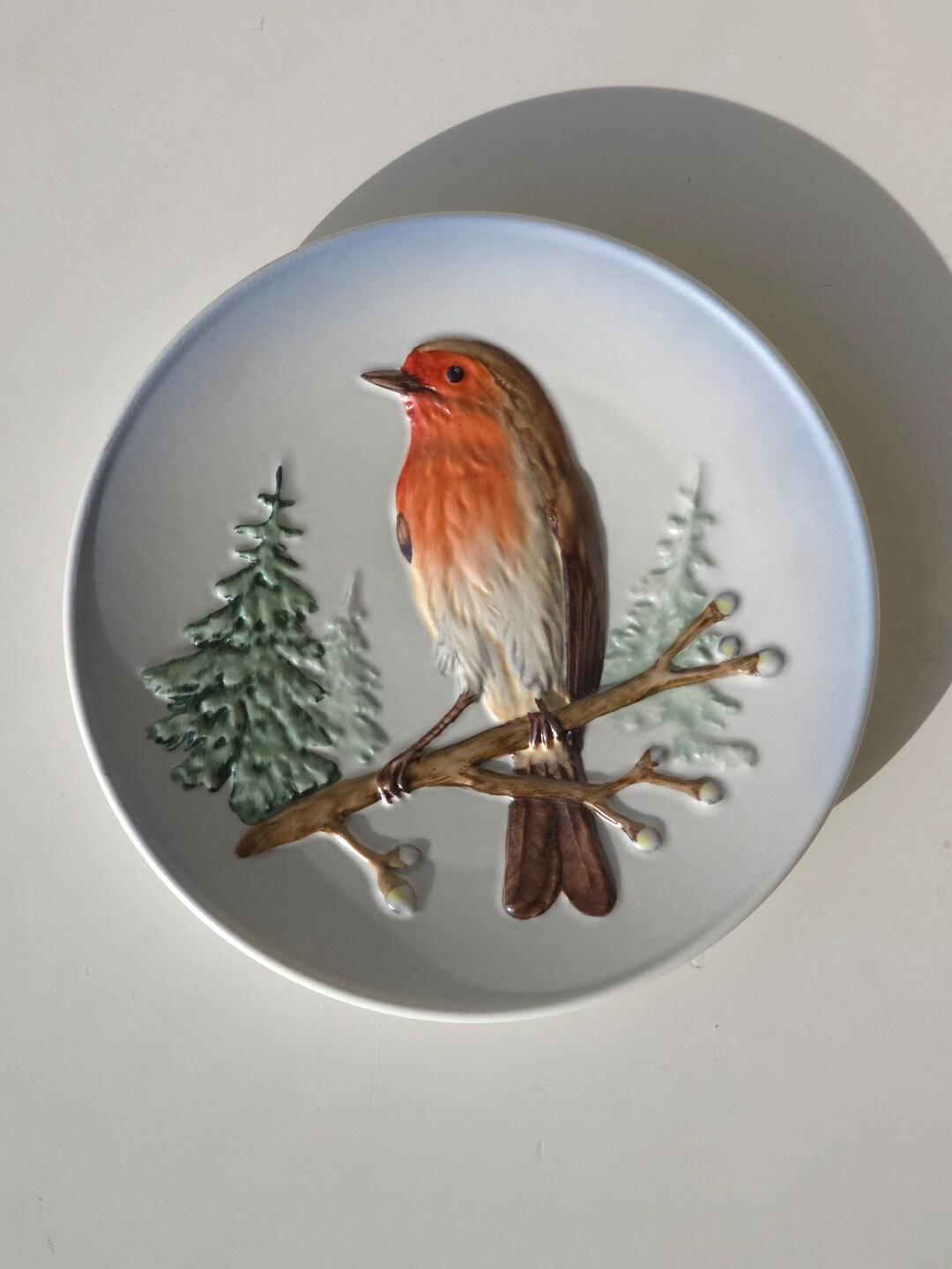 First Edition 1977 Goebel "robin" Porcelain Wall Plate - Hand-painted ...