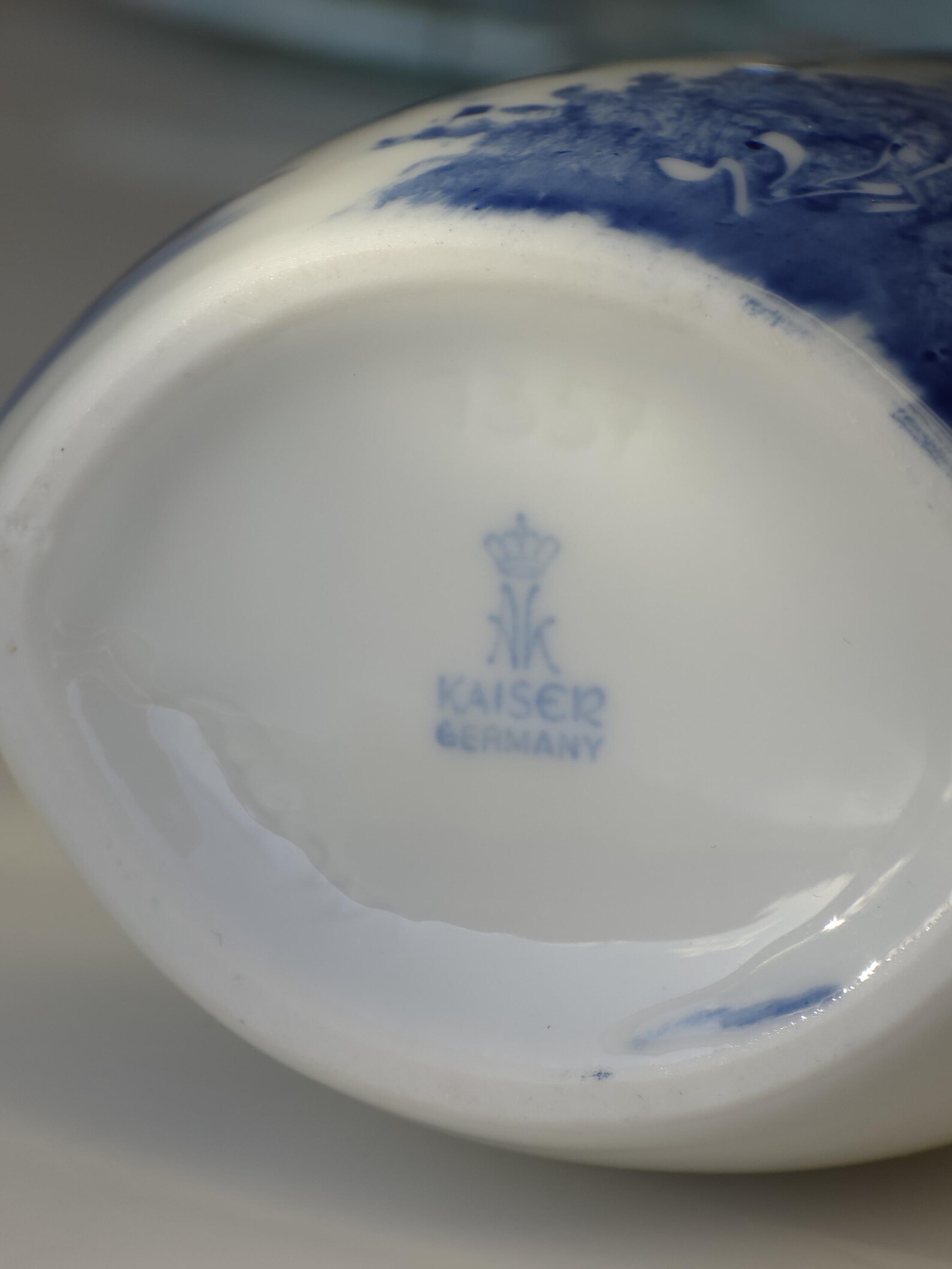 Vintage Kaiser Porcelain Vase – Hand-painted Landscape, Gold Trim - Etsy