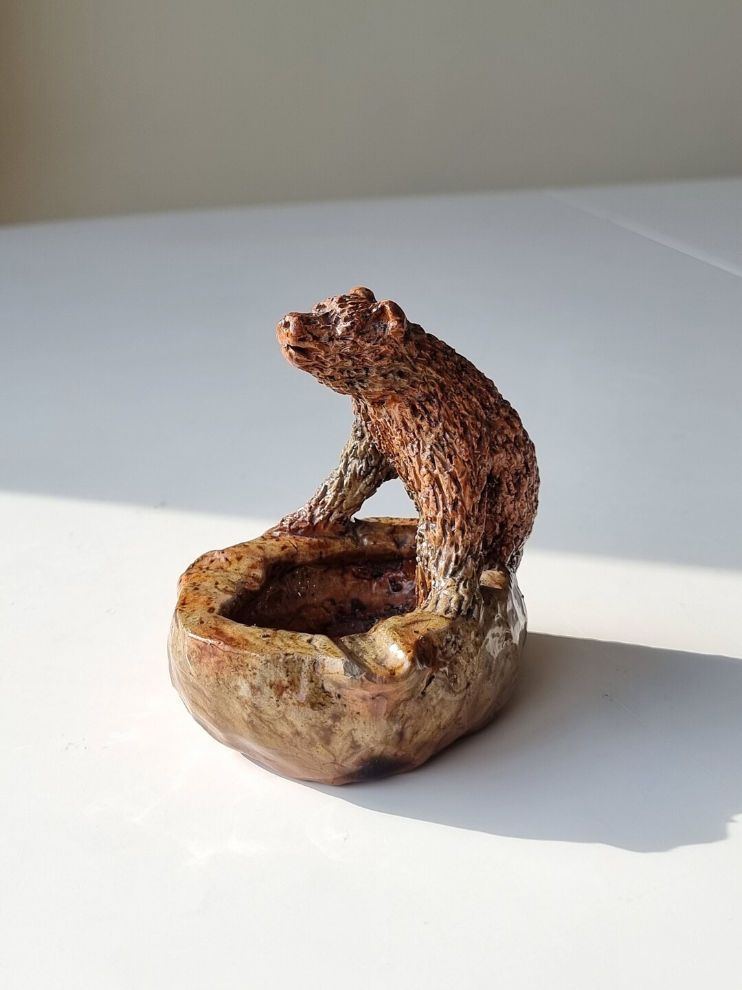 Mid-century Folk Art Pottery "bear" Ashtray | Made in Sweden | - Etsy