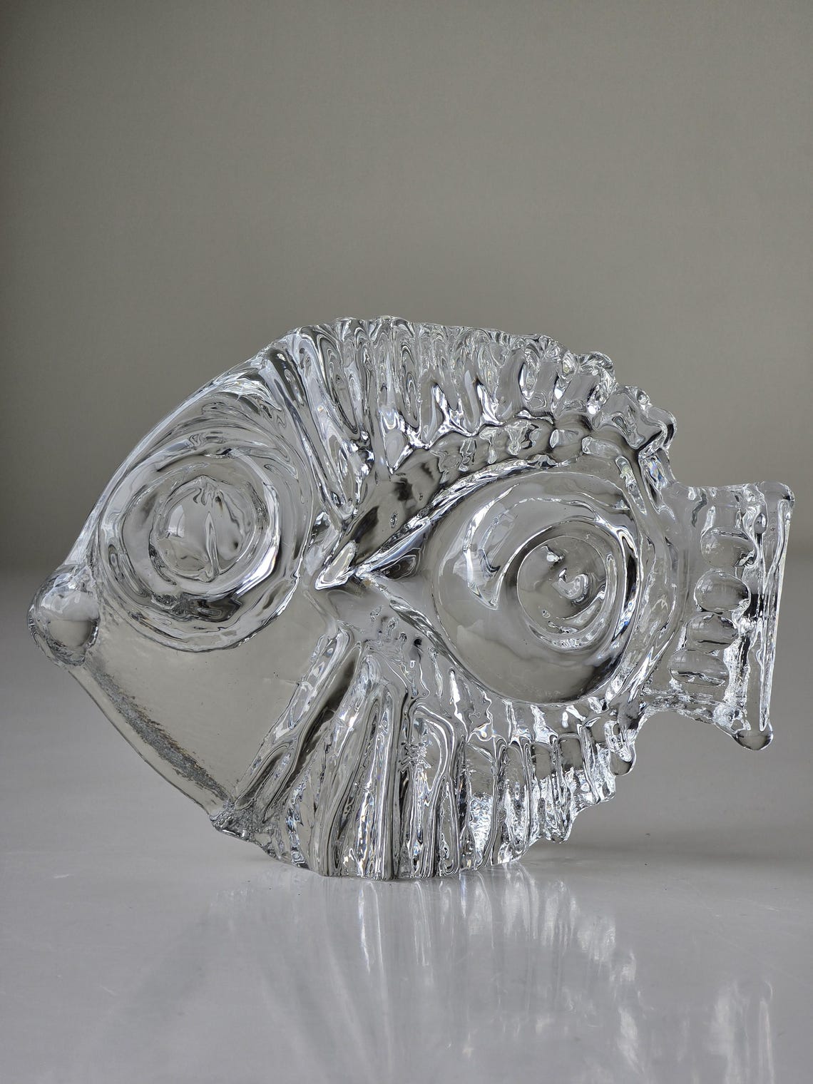 Vintage Crystal Glass Fish Paperweight Sculpture – Elegant Nautical ...