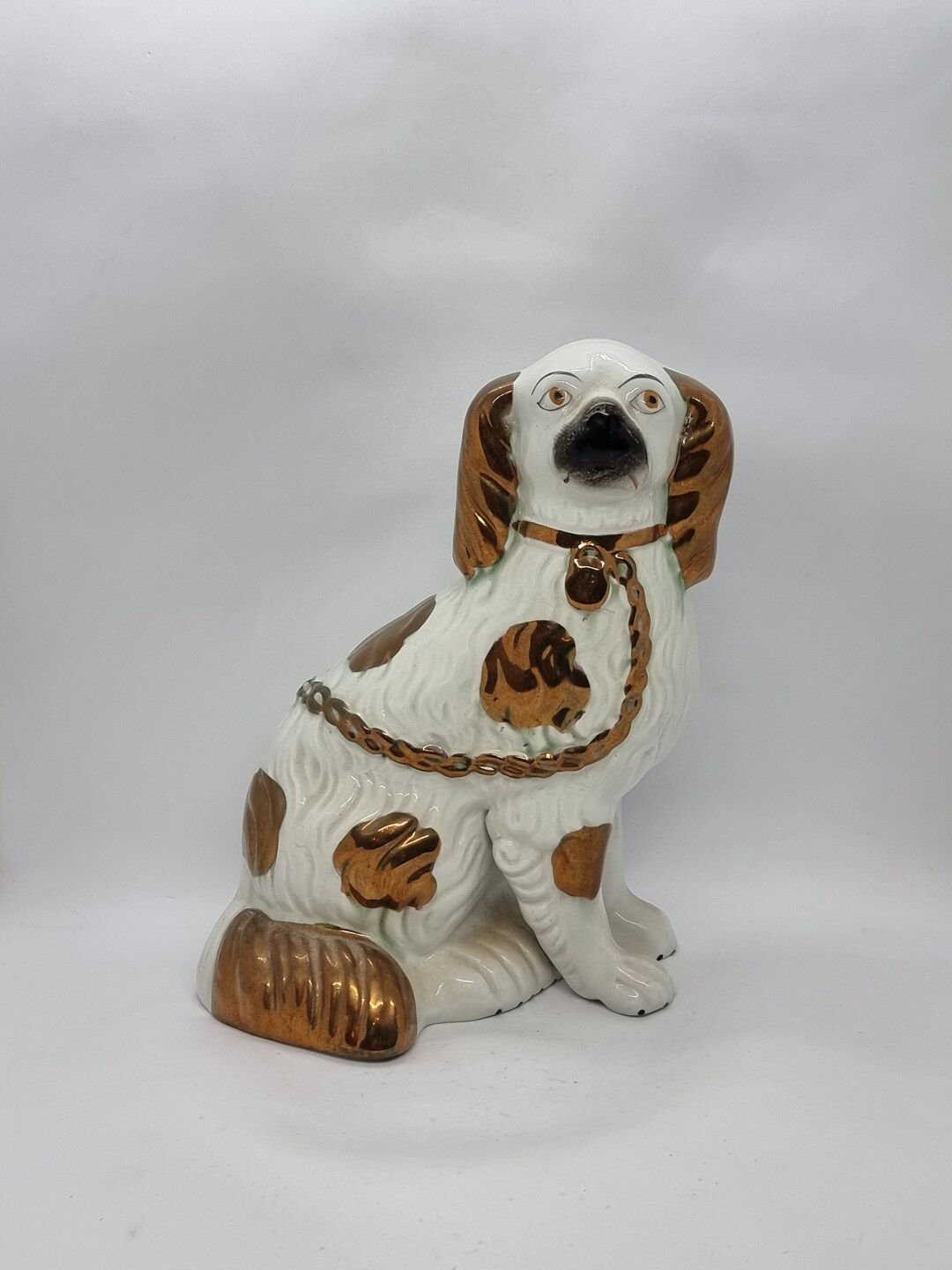 19th Century Staffordshire Copper Luster Spaniel Wally Dog Made in ...