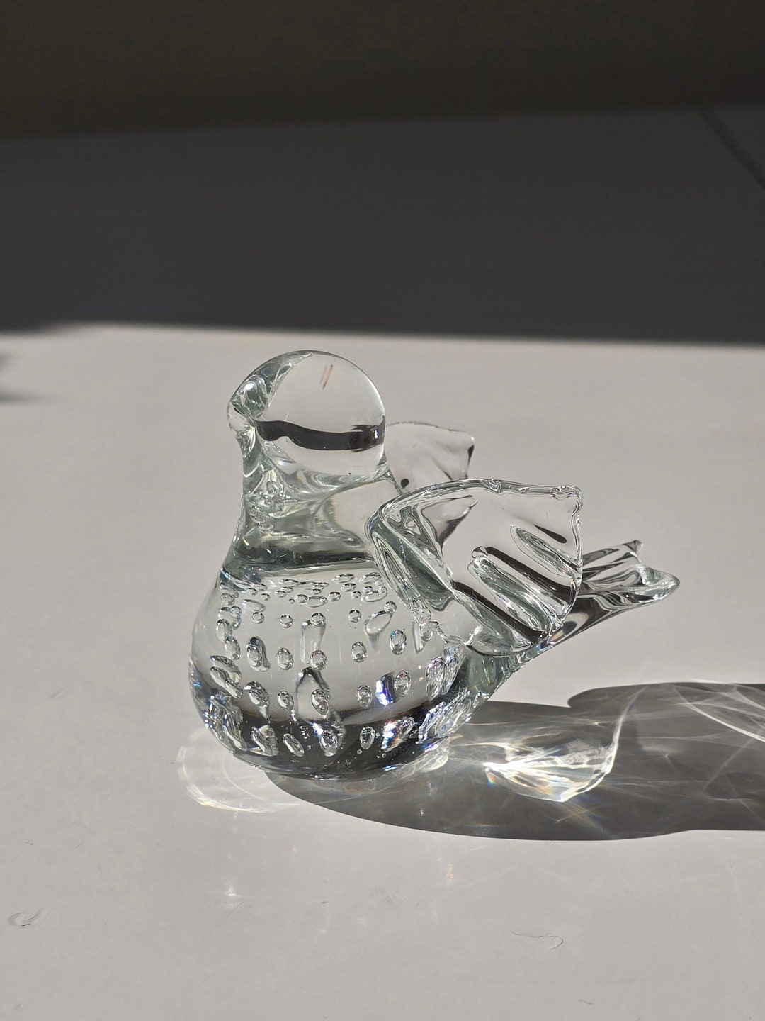 Vintage Glass Bird Paperweight | Made in Sweden | - Etsy