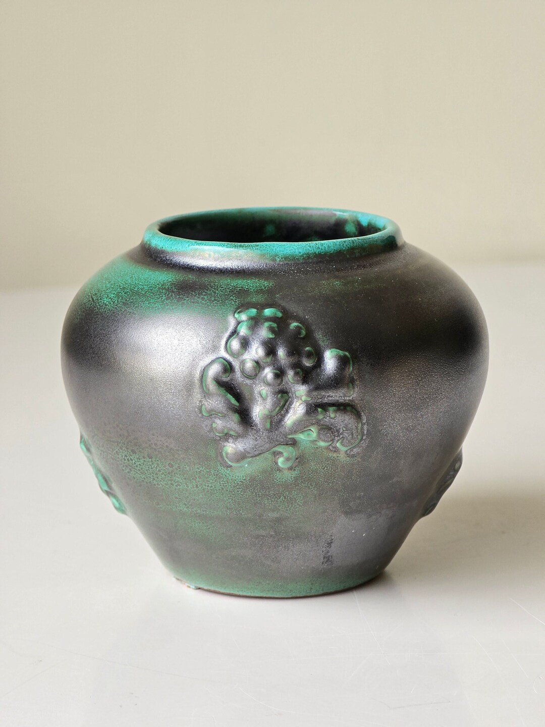 Art Deco Glazed Green Ceramic Vase From Gabriel Keramik, 1930s | - Etsy