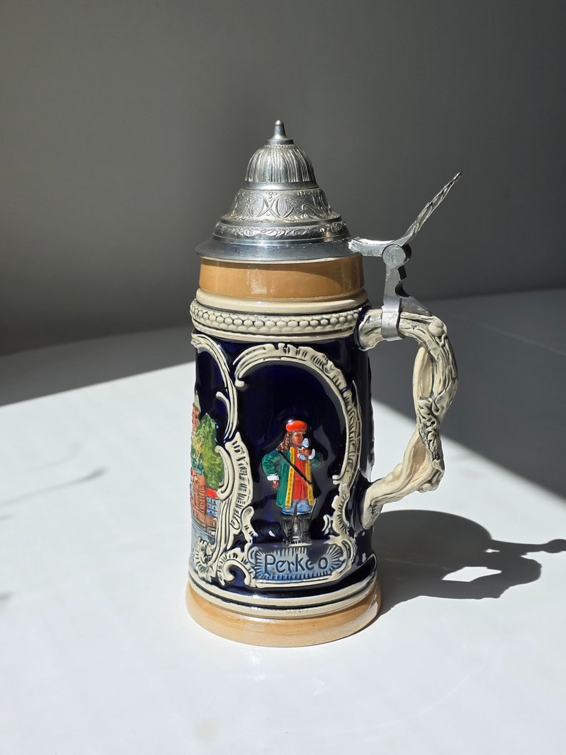 Original Western Germany Ceramic Beer Tankard With Lid Heidelberg City ...