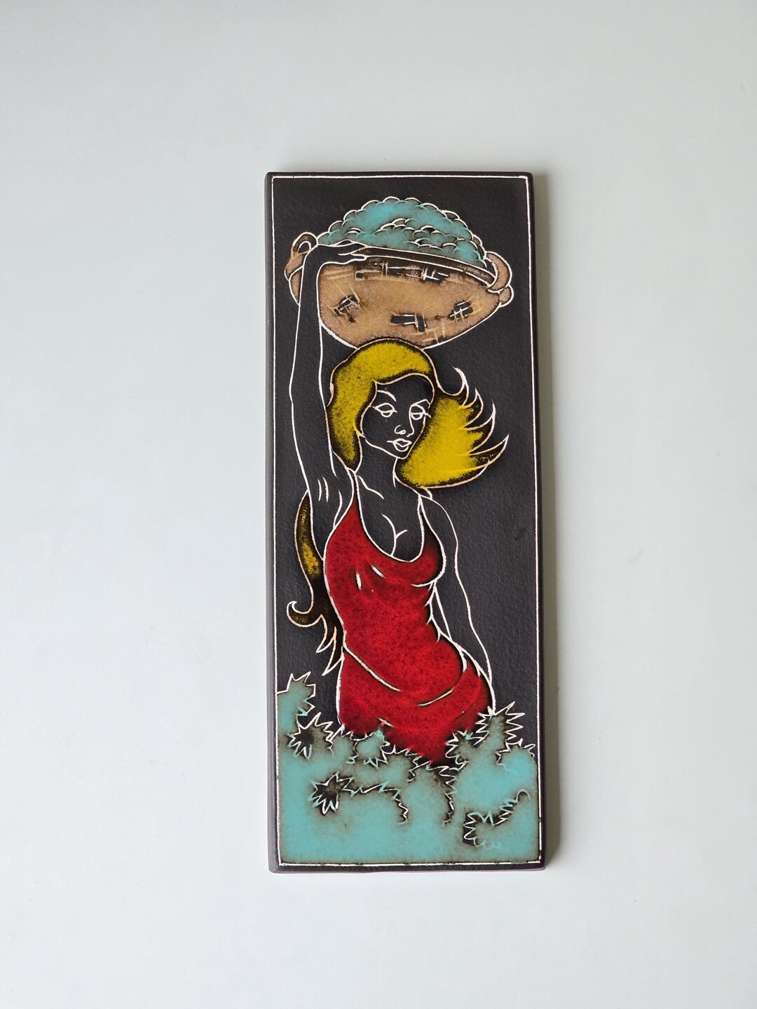 Vintage Ruscha Ceramic Wall Plaque – Mid-century Modern Female Figure ...