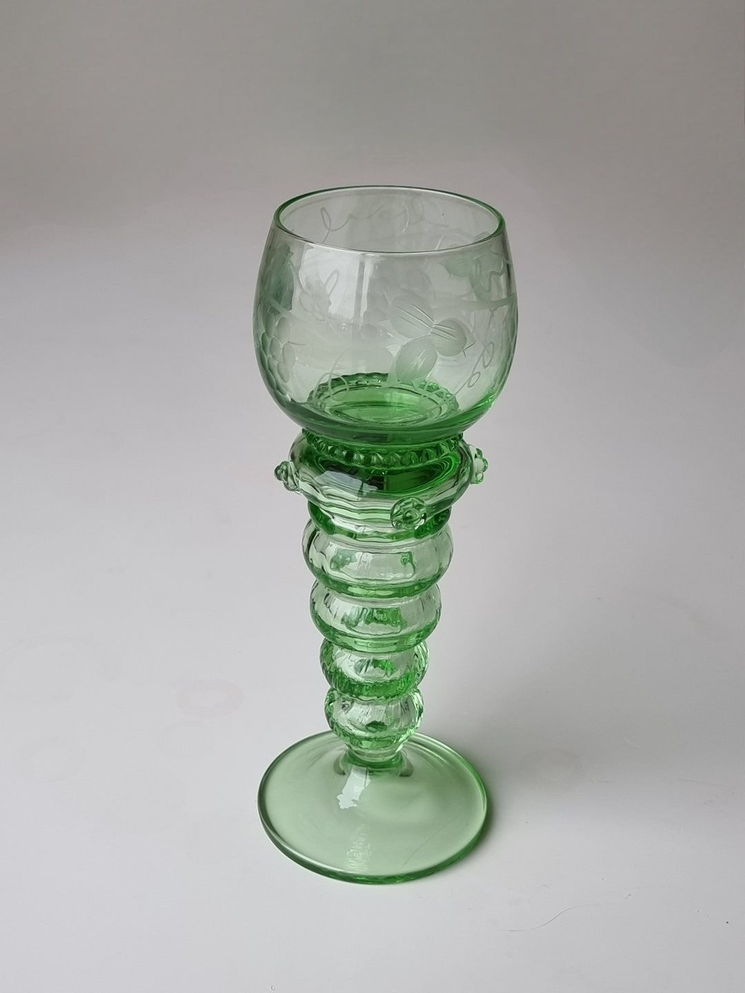 1920s German Green Glass Roemer Wine Glass | Made in Germany | - Etsy