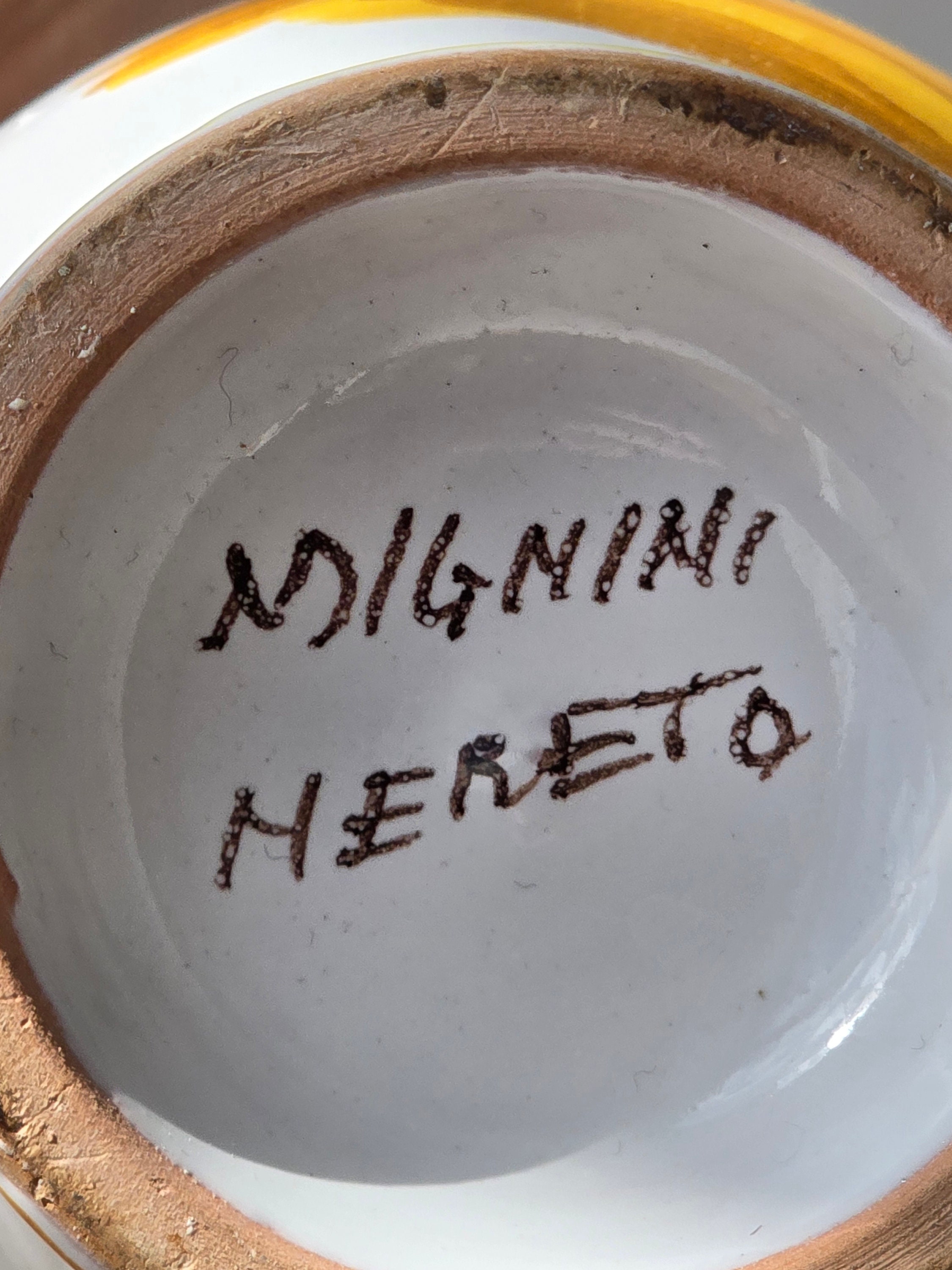 Vintage Mignini Hereto Hand-painted Italian Ceramic Jug With Chain ...