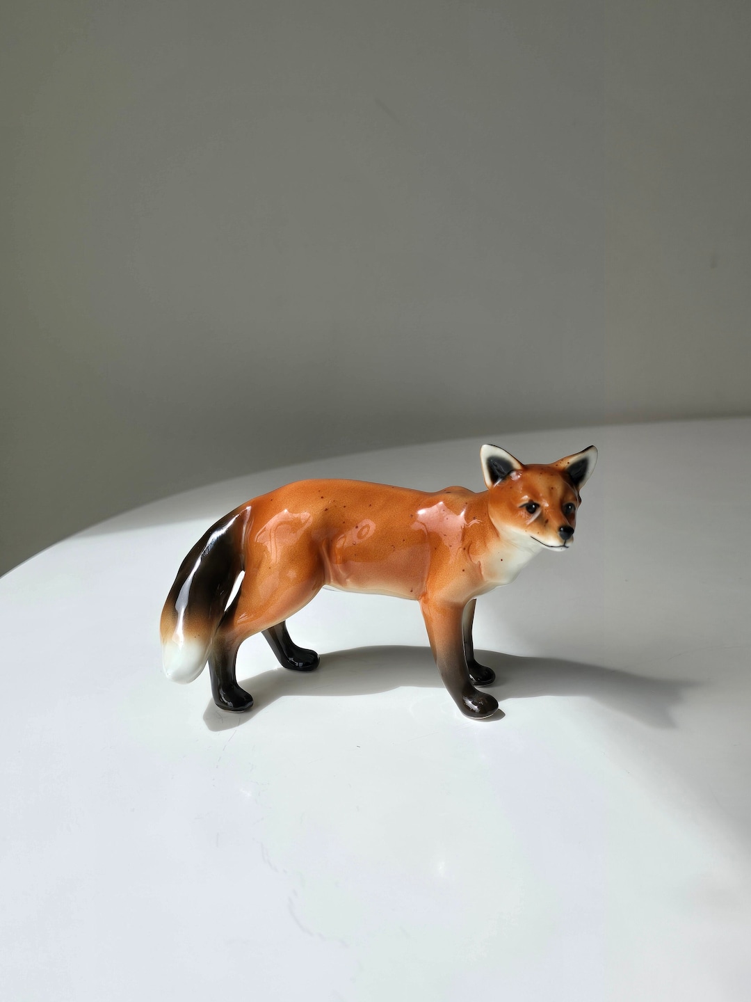 Vintage Porcelain Fox Figurine - Etsy