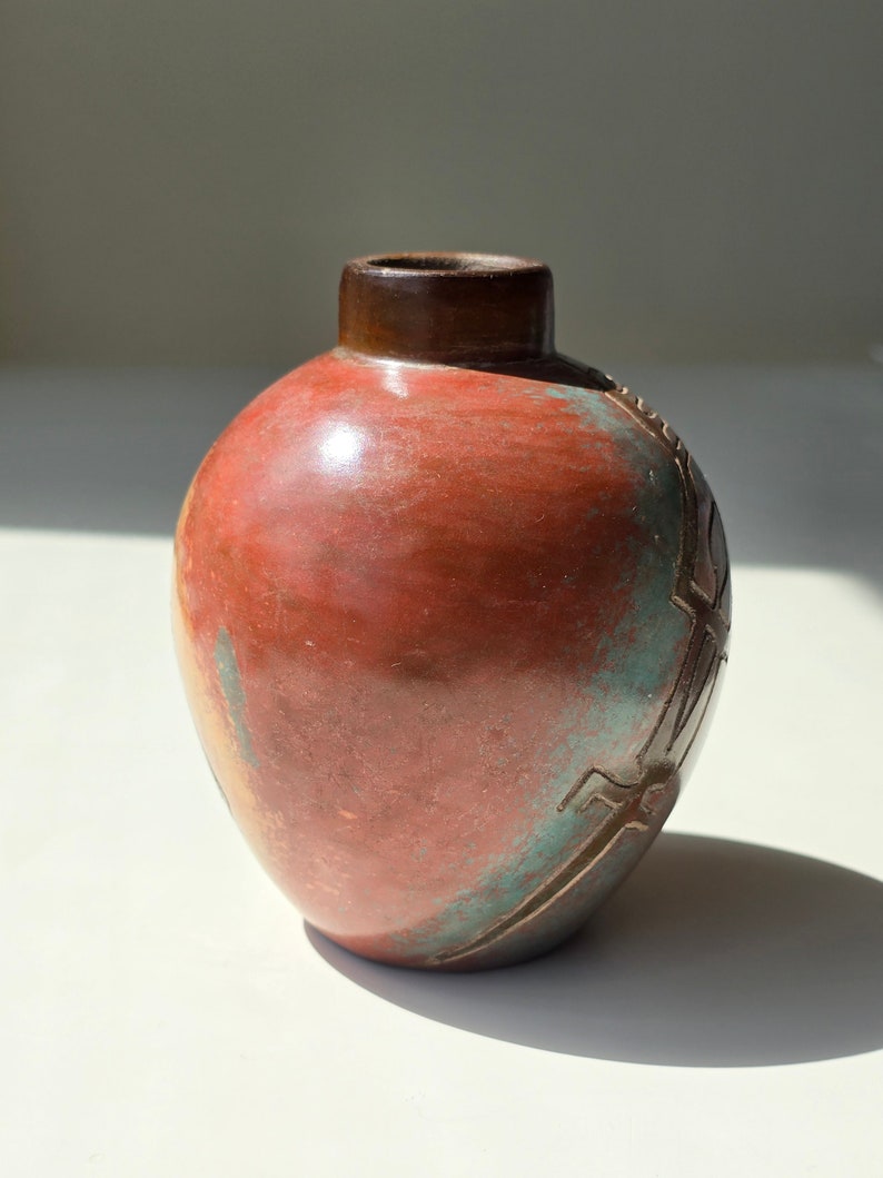 Vintage Peruvian Vase | Chulucanas Peru Art Pottery | - Etsy