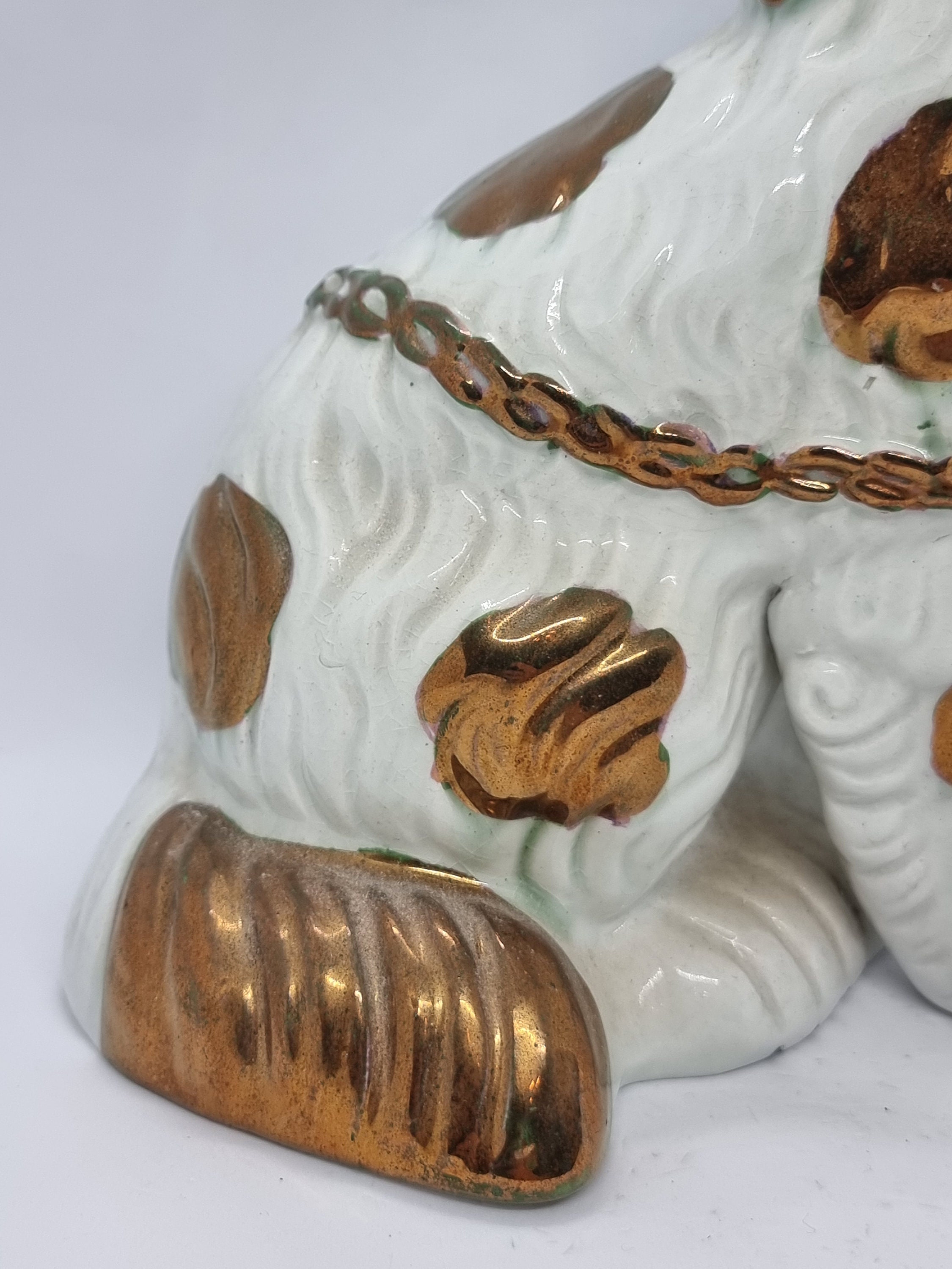 19th Century Staffordshire Copper Luster Spaniel Wally Dog Made in ...