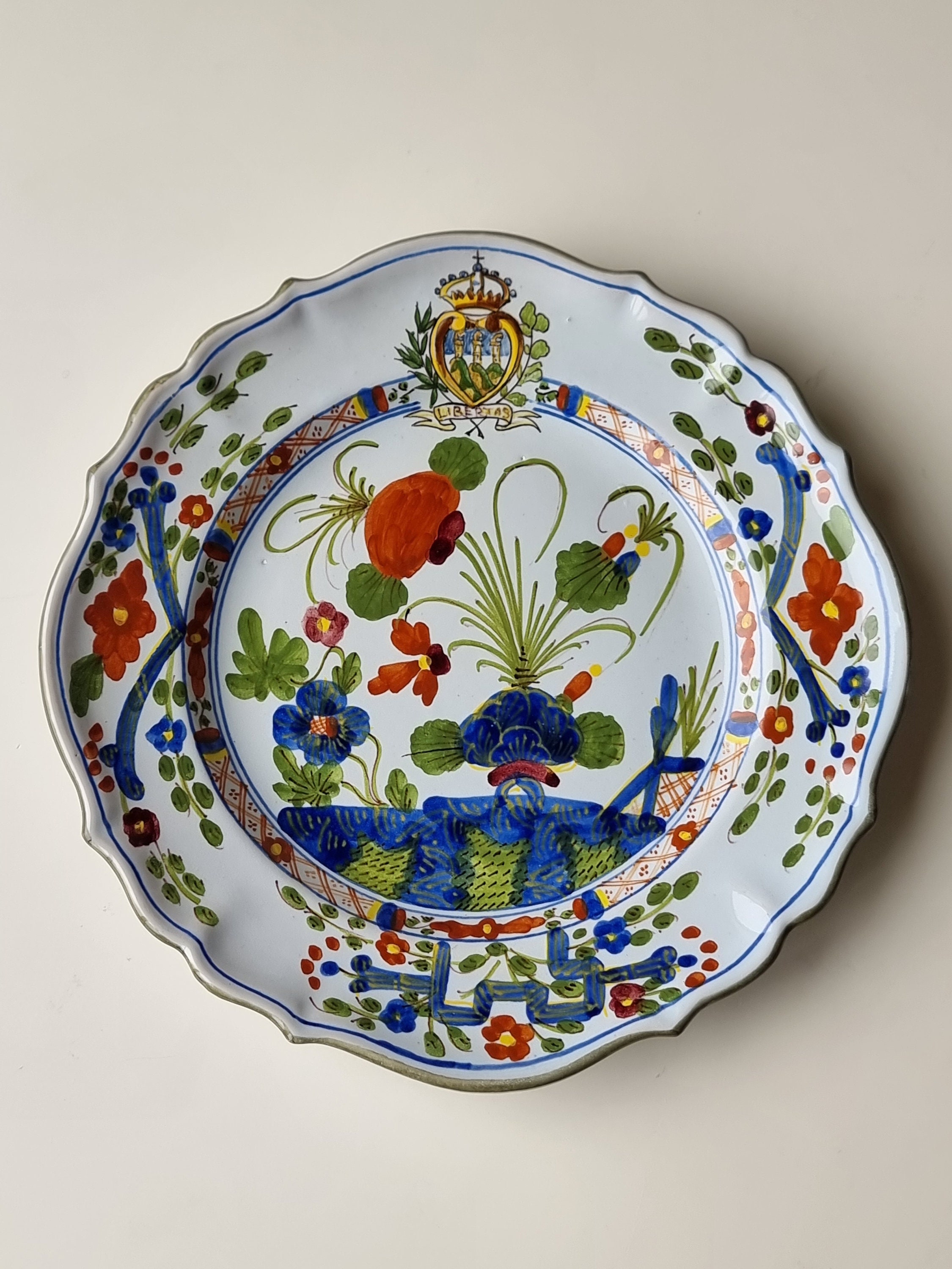 Vintage Majolica Garofano Blue Carnation Pottery Plate Made in Italy - Etsy