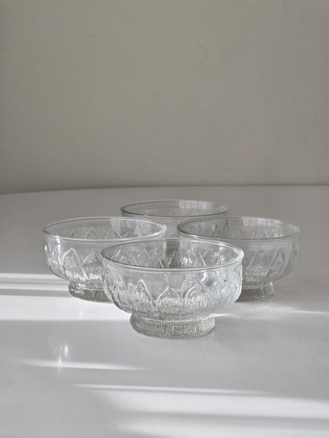 Set of 4 Vintage Scandinavian-style Glass Dessert Bowls - Etsy