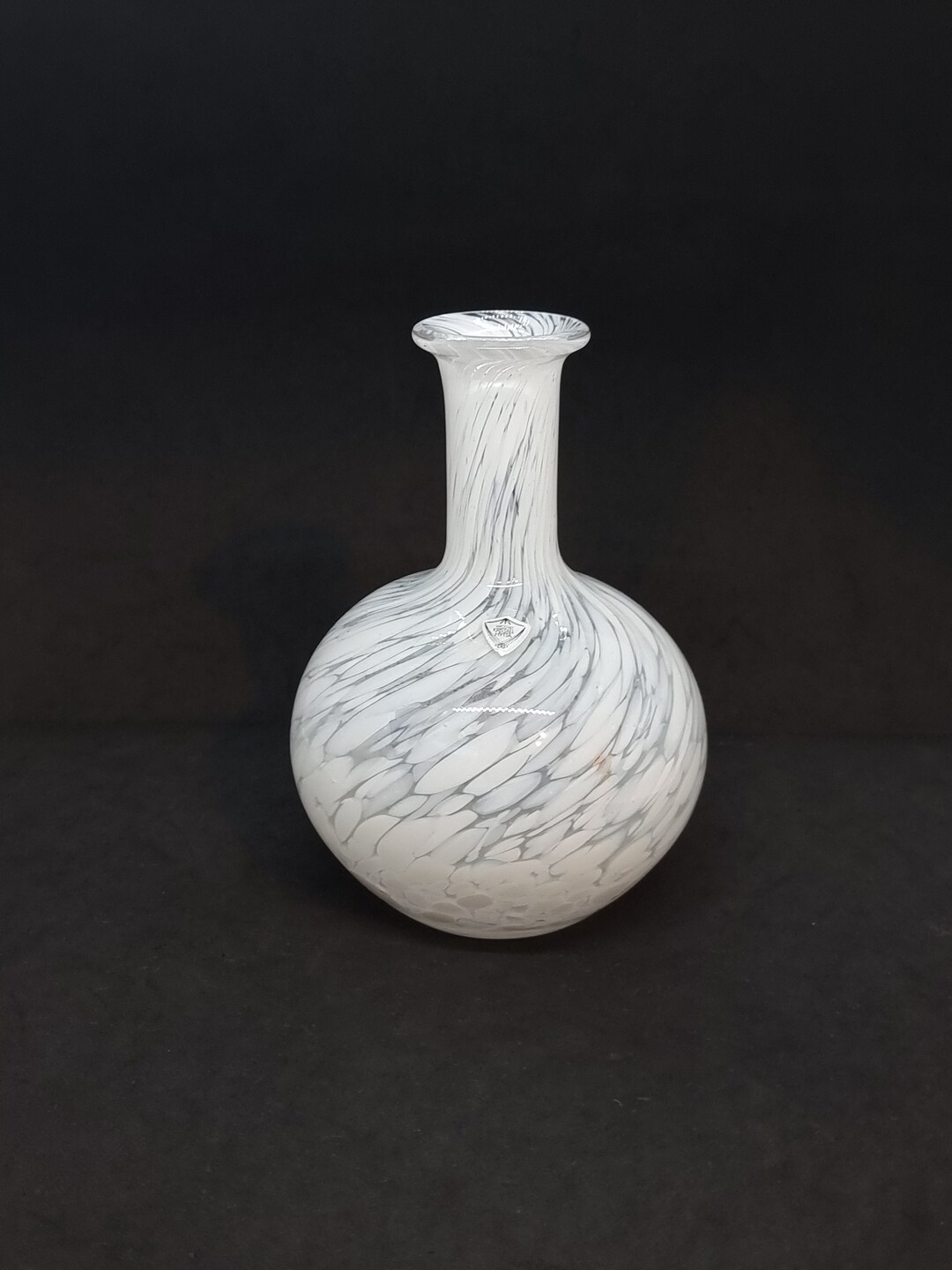 Vrigstad Sweden Kristall Hytta White Glass Vase | - Etsy