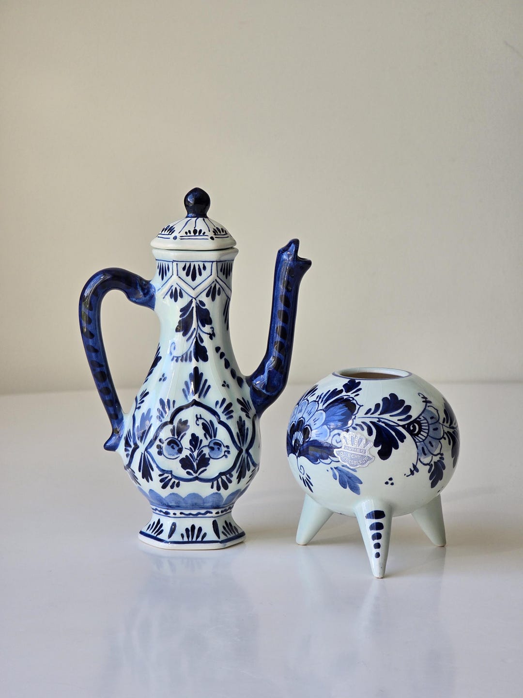 Vintage Delft Blauw Teapot and Vase Set | Made in Holland | - Etsy