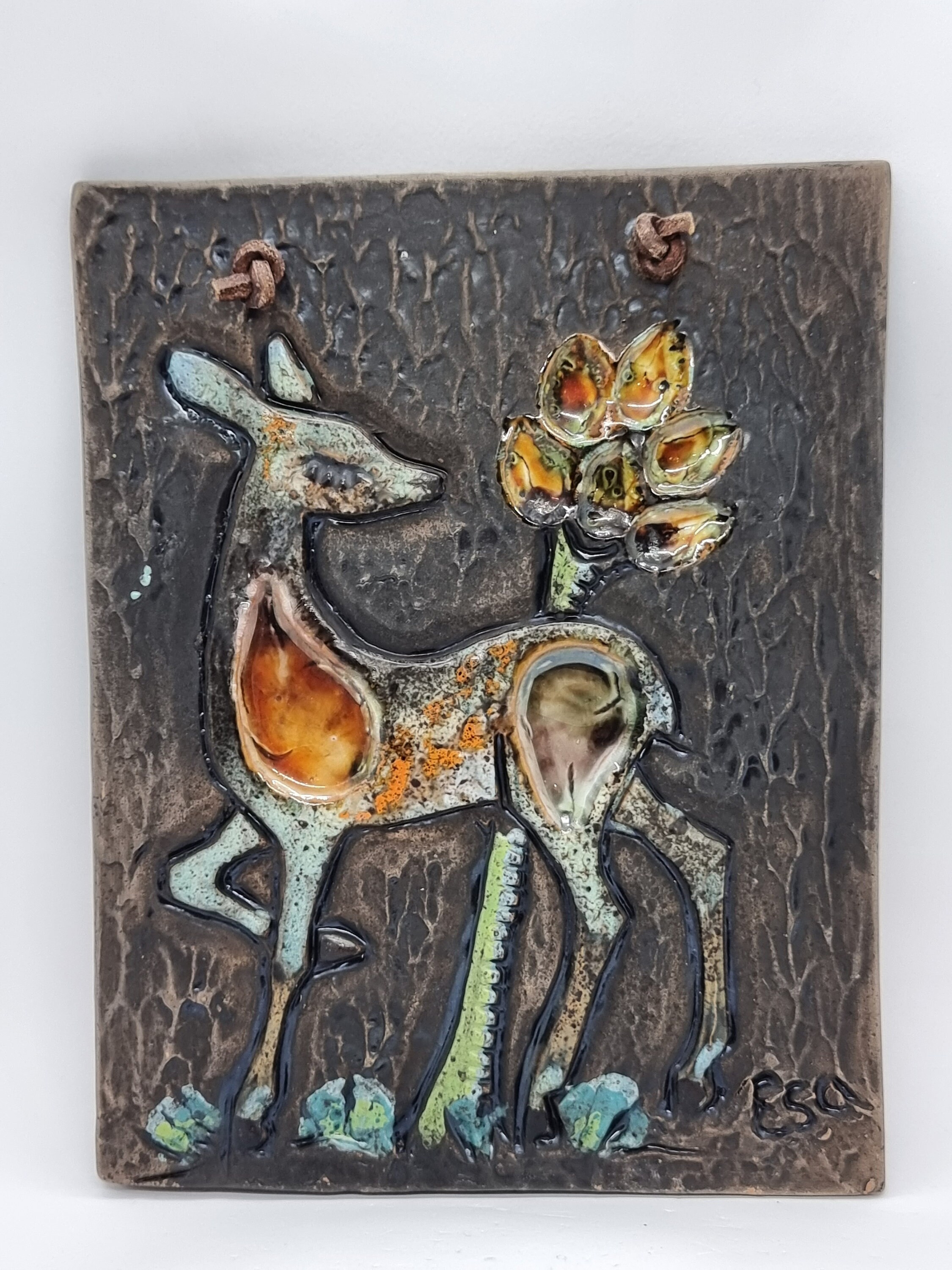 Vintage Tilgmans Keramik Wall Hanging Plaque Designed by Ellen Sigbritt ...