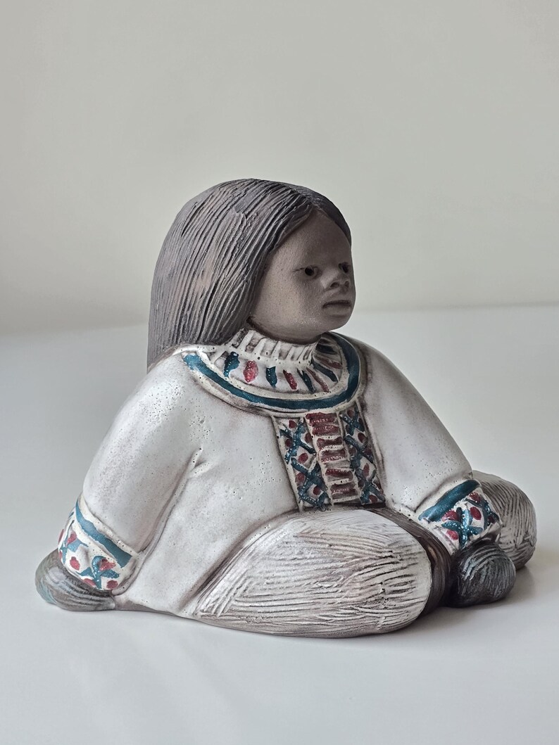 Vintage Elbogen Keramik Inuit Girl Figurine | Made in Sweden | - Etsy