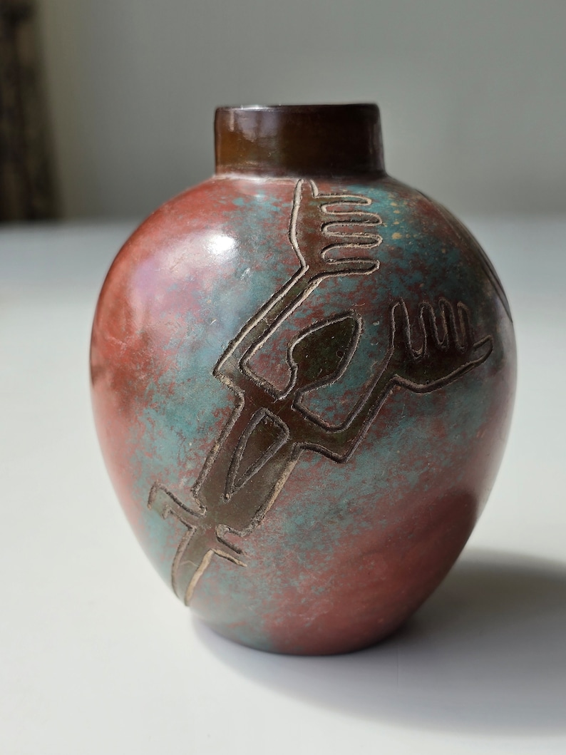 Vintage Peruvian Vase | Chulucanas Peru Art Pottery | - Etsy