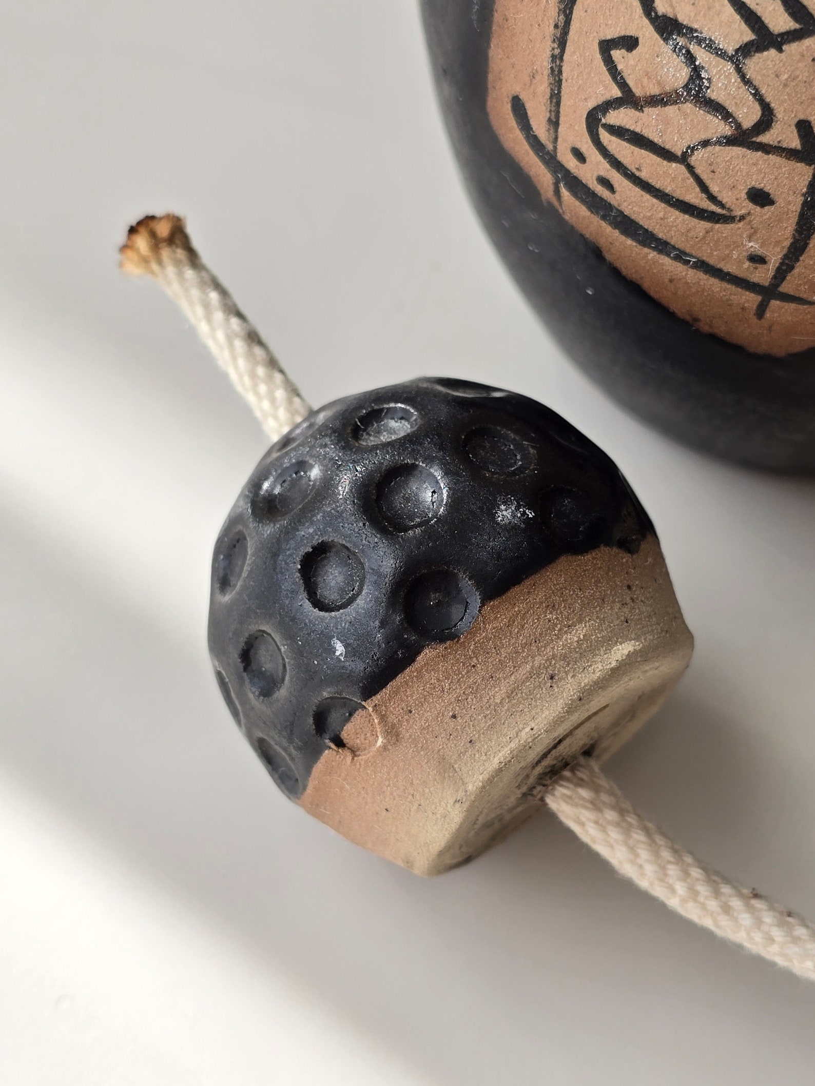 Vintage Black Ceramic Wick Holder Lamp | Mid-century Modern Abstract ...