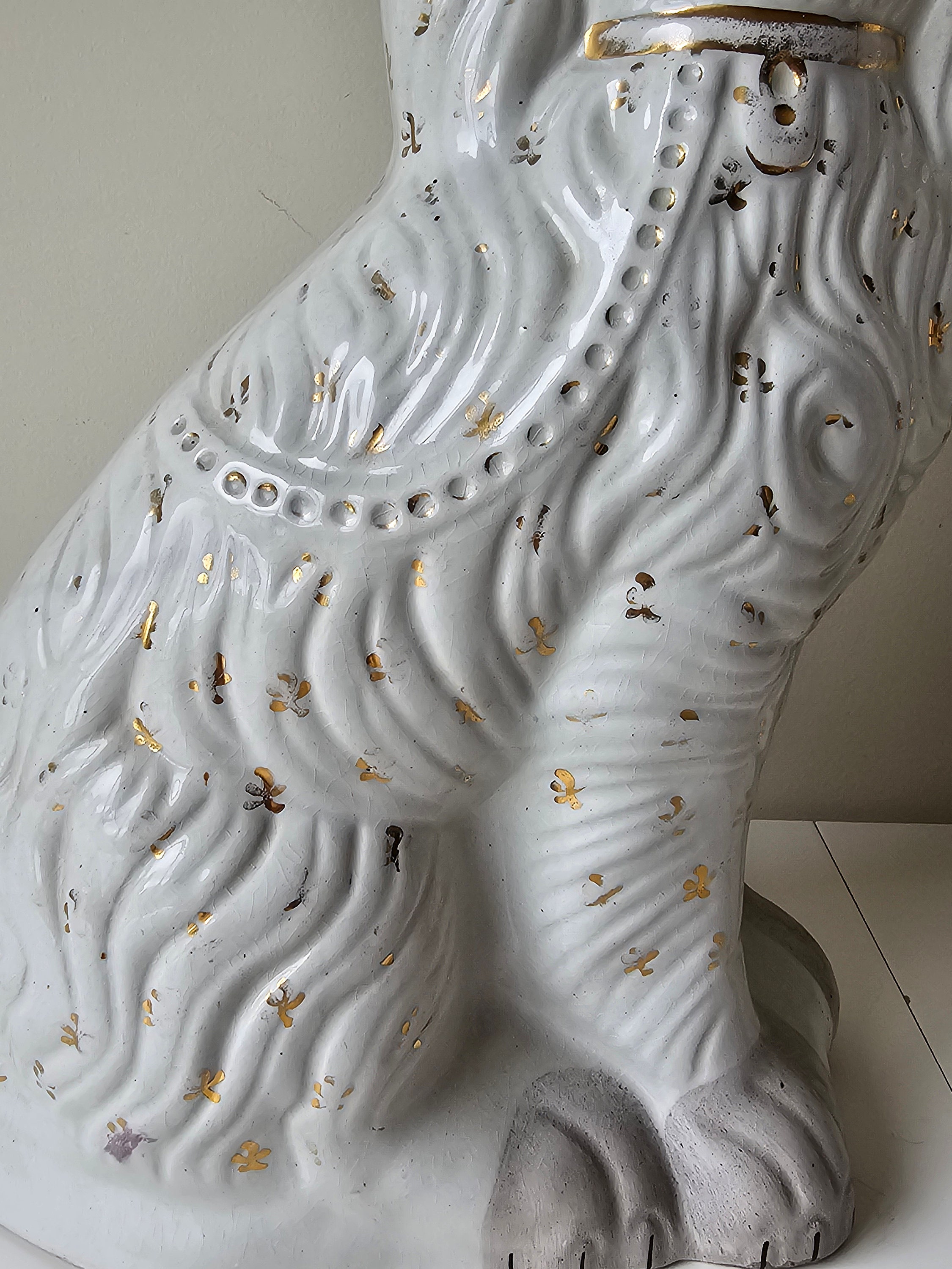 Rare Extra Large Antique Staffordshire Spaniel Dogs | - Etsy
