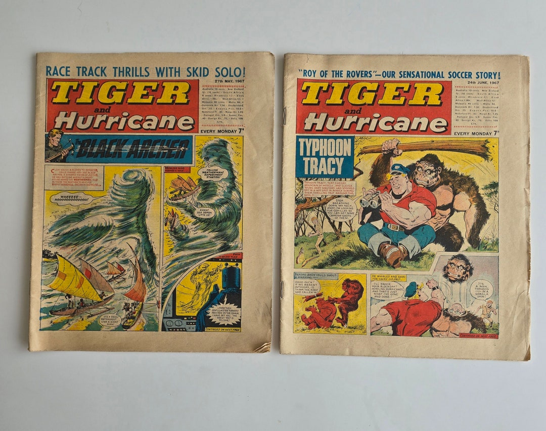 Vintage Tiger and Hurricane Comics (2 Issues) - 1967 - Etsy