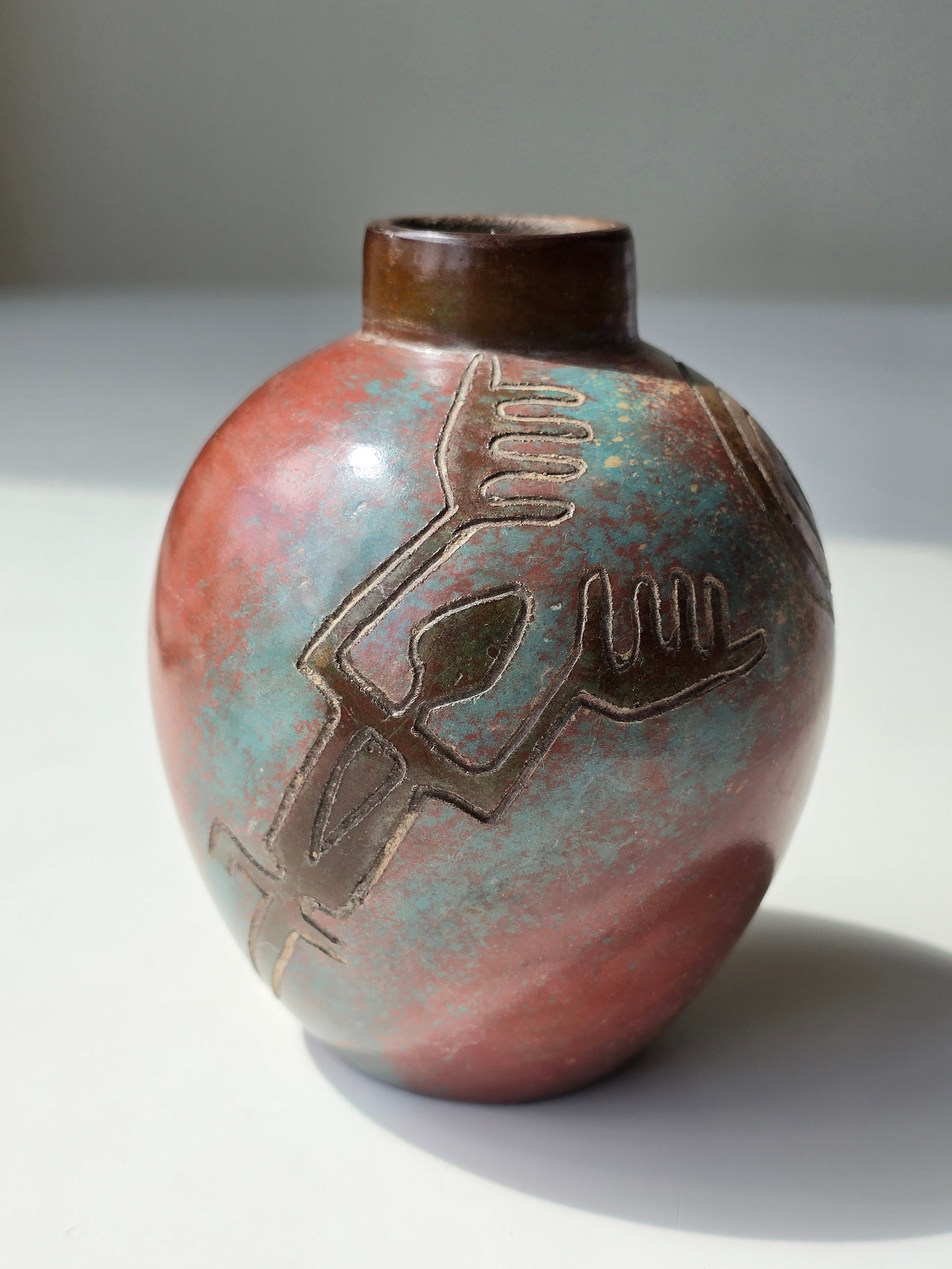 Vintage Peruvian Vase Chulucanas Peru Art Pottery - Etsy
