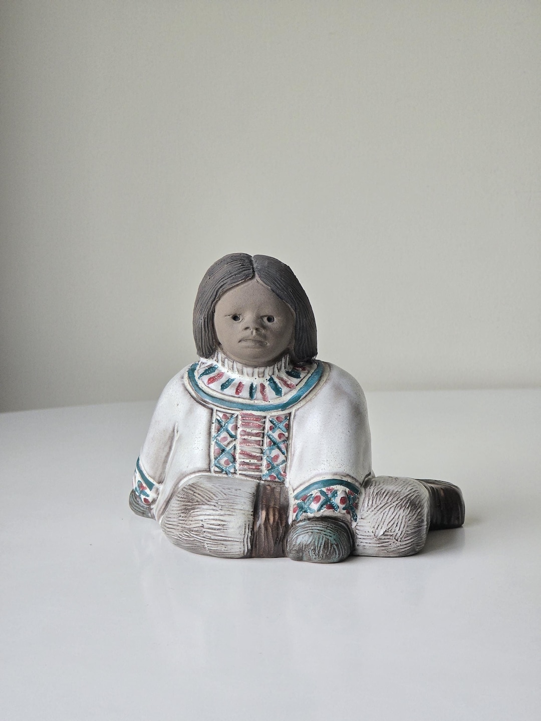 Vintage Elbogen Keramik Inuit Girl Figurine | Made in Sweden | - Etsy