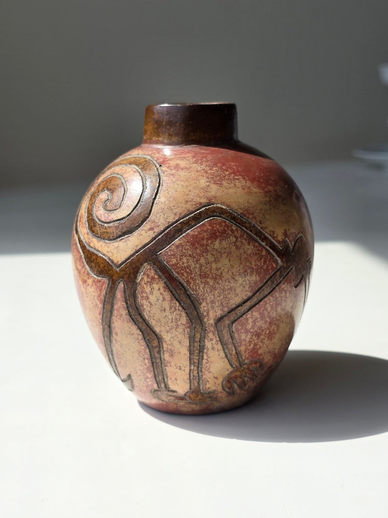 Vintage Peruvian Vase Chulucanas Peru Art Pottery - Etsy