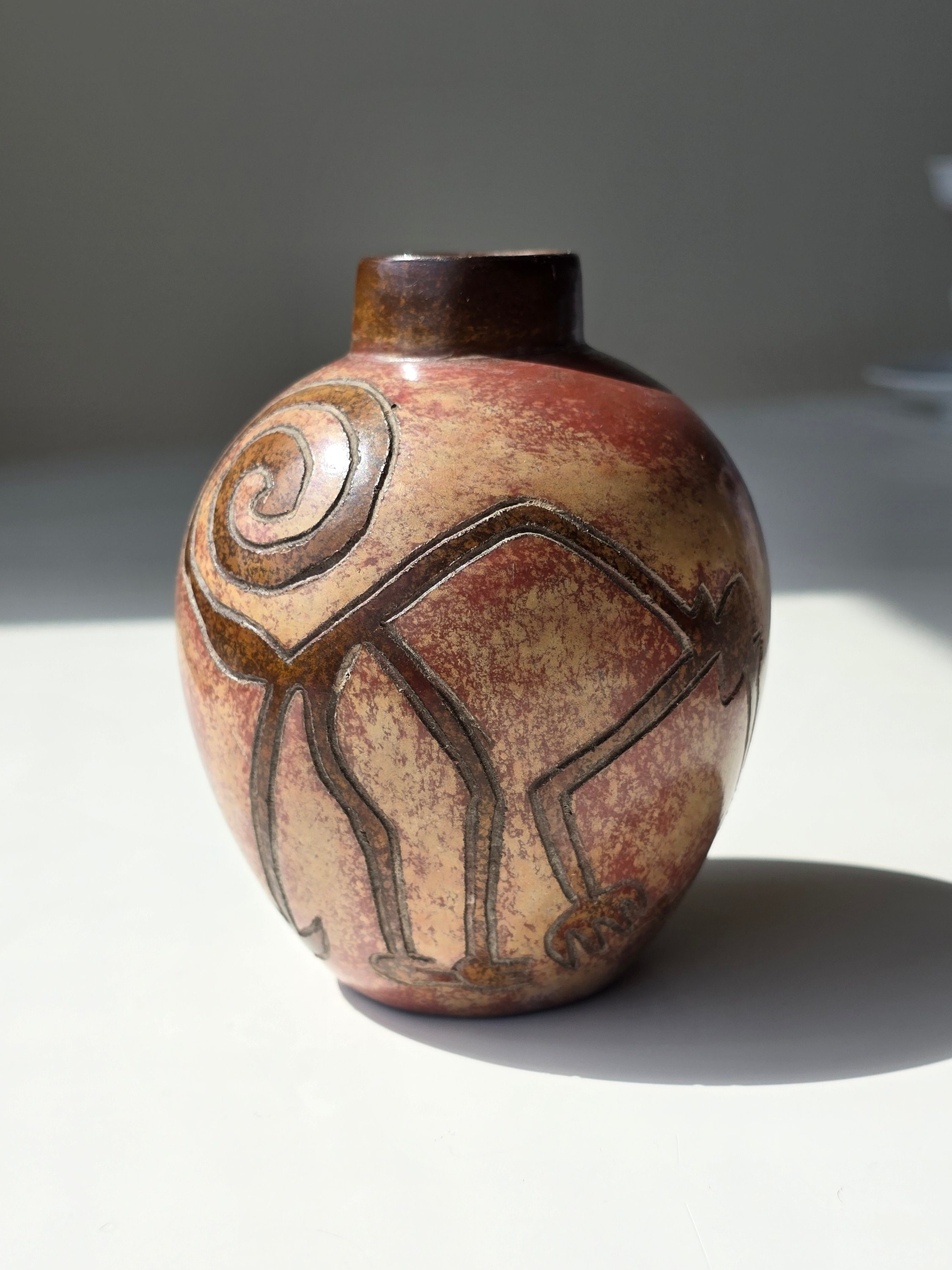 Vintage Peruvian Vase | Chulucanas Peru Art Pottery | - Etsy