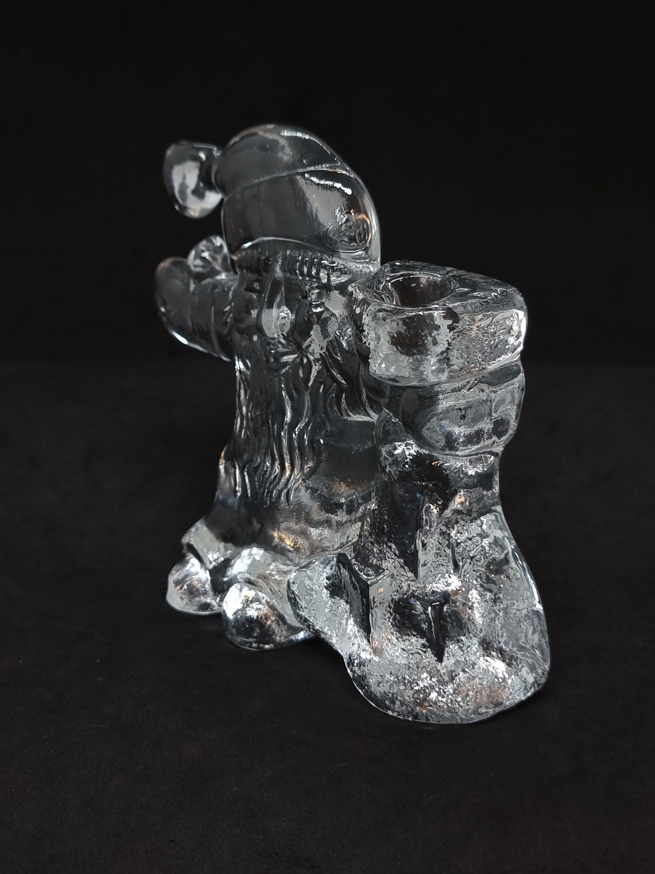 KOSTA BODA Sweden Bertil Vallien Santa Claus Glass Candle Holder - Etsy