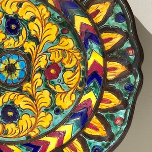 Vintage Italian Sgraffito Pottery Wall Plate by Mancinelli Hand Painted ...