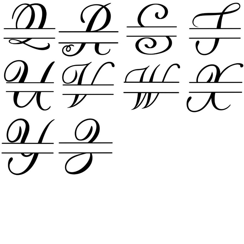 Split Monogram Alphabet SVG, DXF, PNG, Split Monogram Frame Alphabet ...