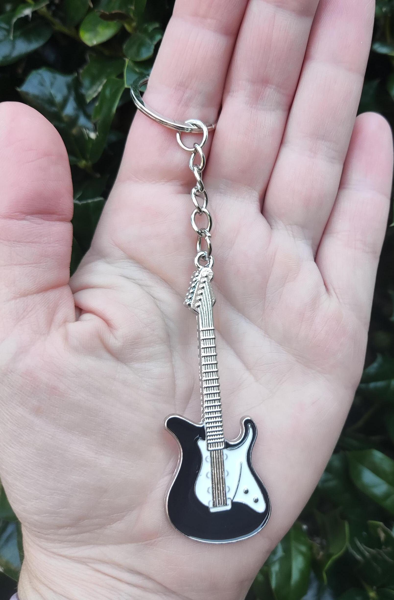 Electric Guitar Keychain, Guitar Keychain, Rocker Keychain, Music ...