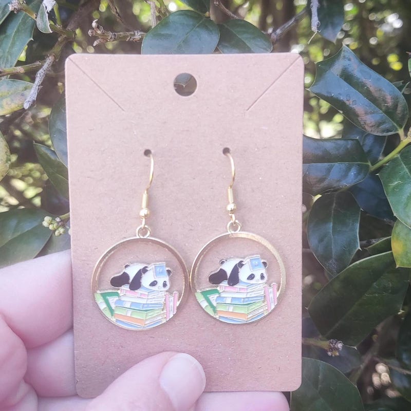 Panda Earrings Dangling - Etsy