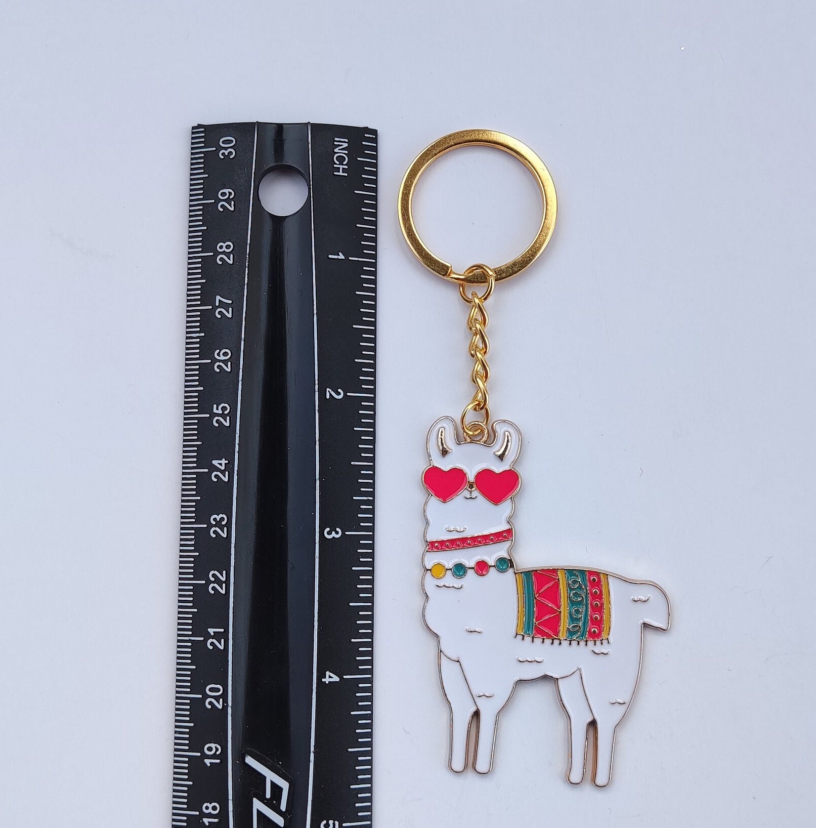 Alpaca Keychain, Llama Keychain, Gold Plated, Llama With Heart ...