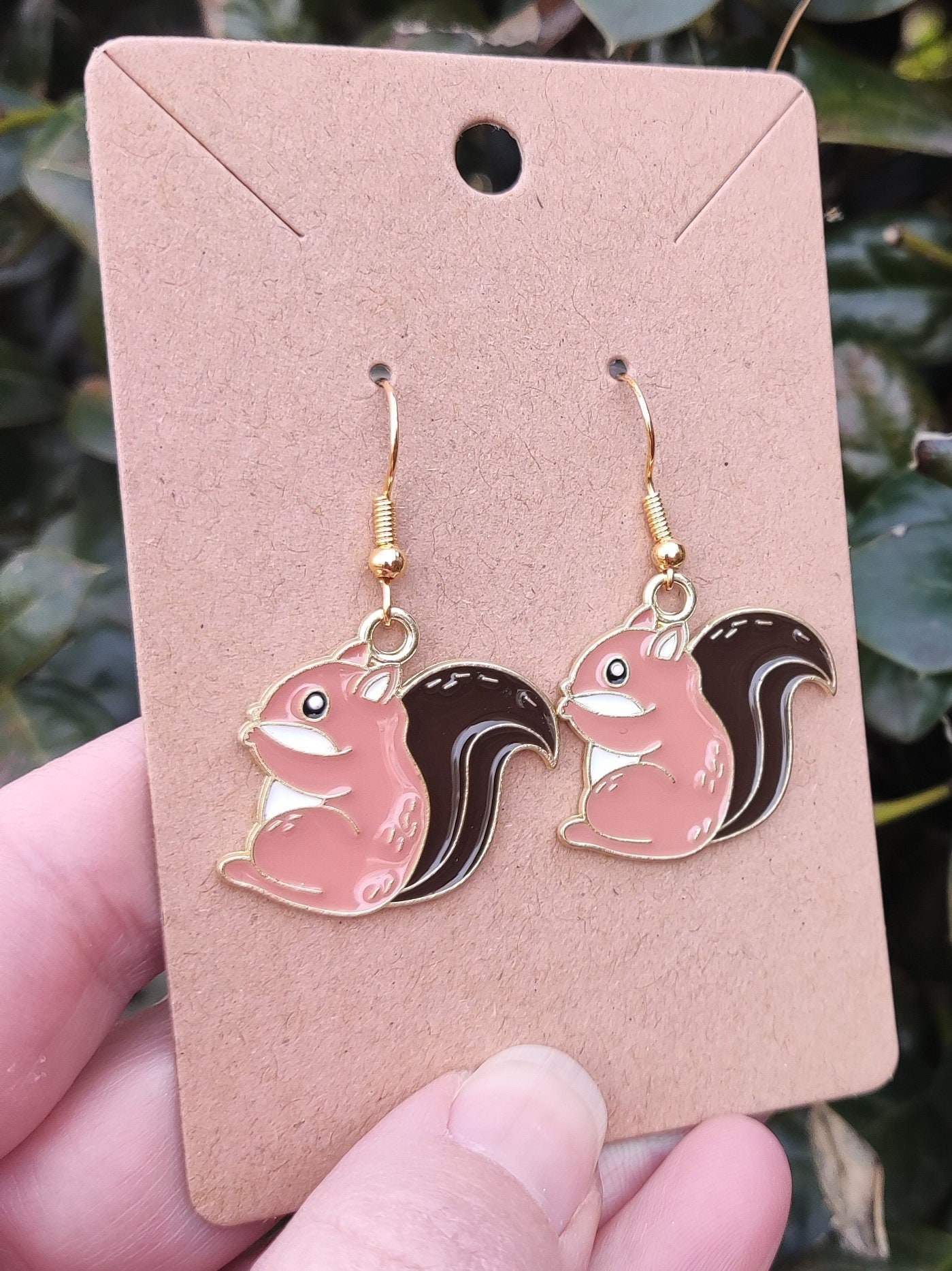 Squirrel Earrings Red Squirrel Animal Earrings Woodland - Etsy