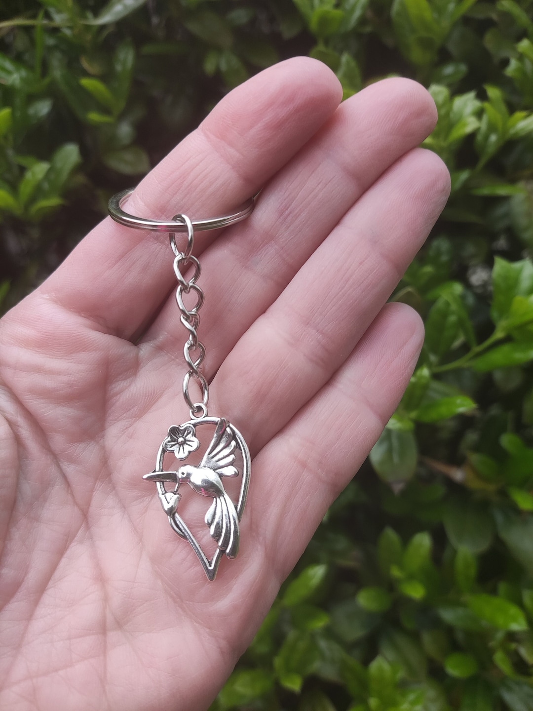 Hummingbird Keychain, Heart, Flower Bird Keychain, Hummingbird Lover ...