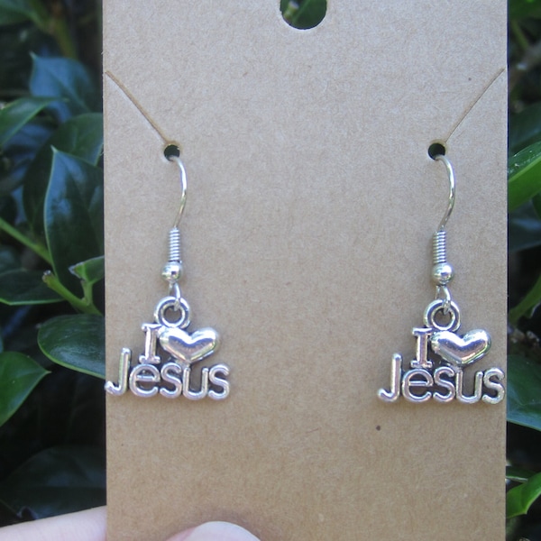 I Love Jesus Earrings - Etsy