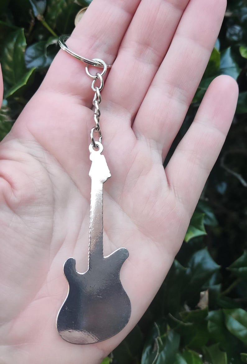 Electric Guitar Keychain, Guitar Keychain, Rocker Keychain, Music ...