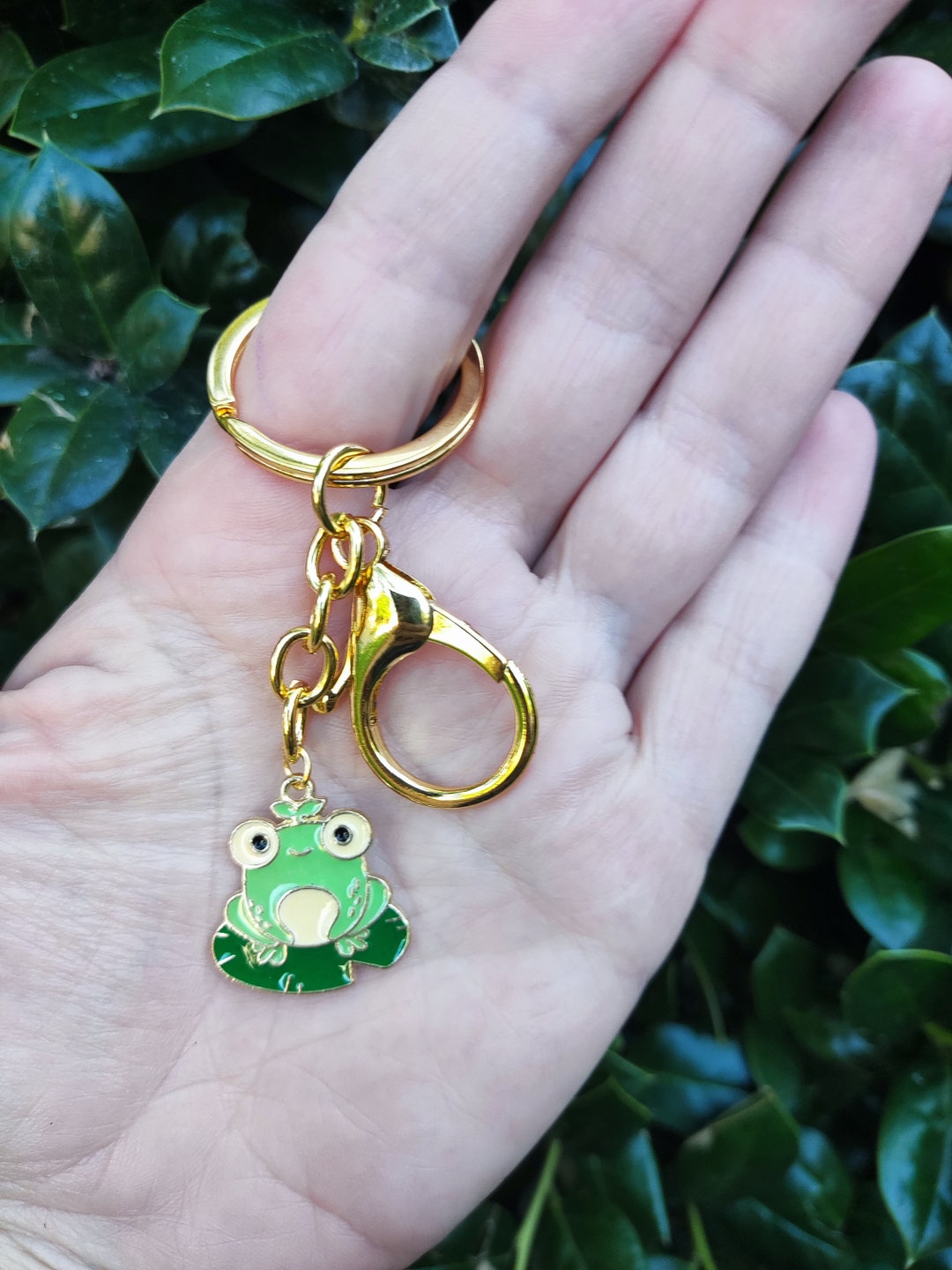 Frog Keychain Frog on Lily Pad Keychain Frog Backpack Clip - Etsy