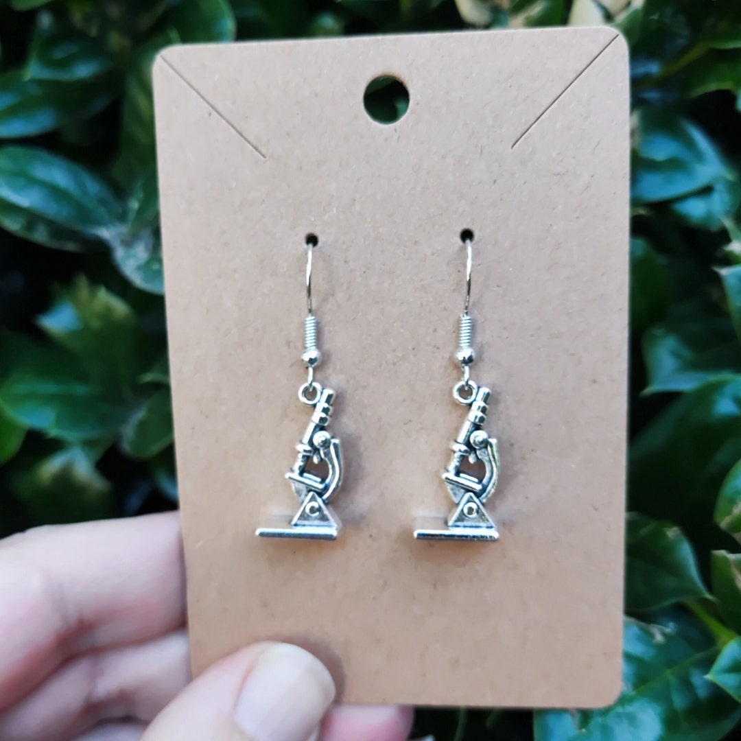 Microscope Earrings, Science, Scientist, STEM, STEAM, Gift for Teacher ...