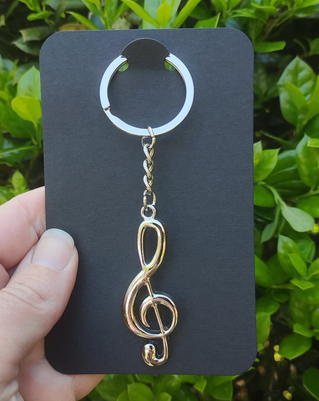 Treble Clef Keychain, Silver Color, Music Keychain, Piano Keychain ...