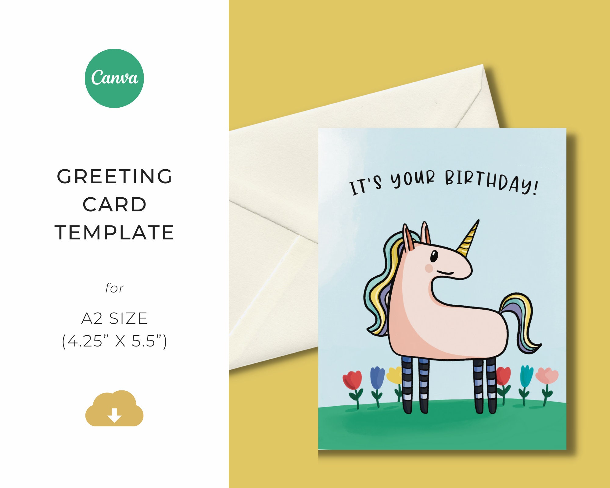 A2 Greeting Card Template | Canva Template | Customize | Editable Canva ...