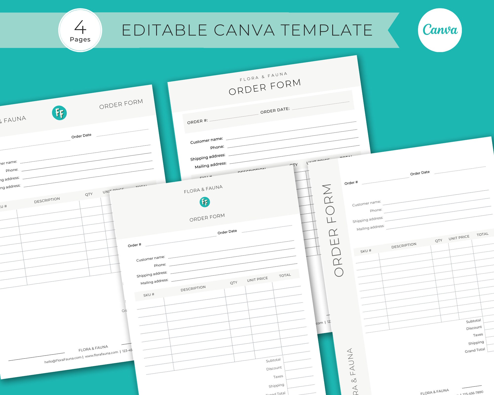 Wholesale Order Form | INSTANT DOWNLOAD | Wholesale Order Sheet | Canva ...
